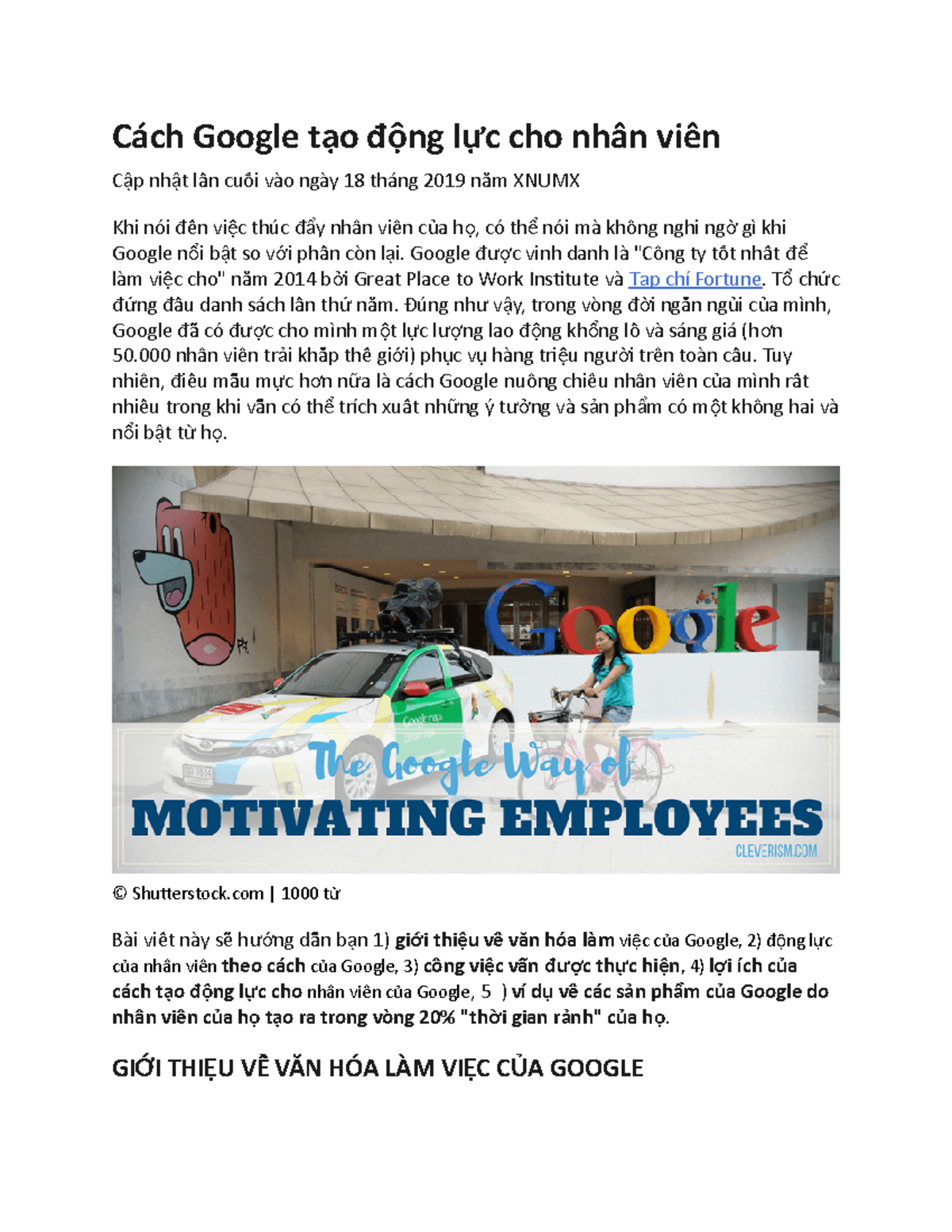 Cách Google tạo động lực cho nhân viên - Cách Google t o đ ng lạ ộ ực cho nhân viên C p nh t ...