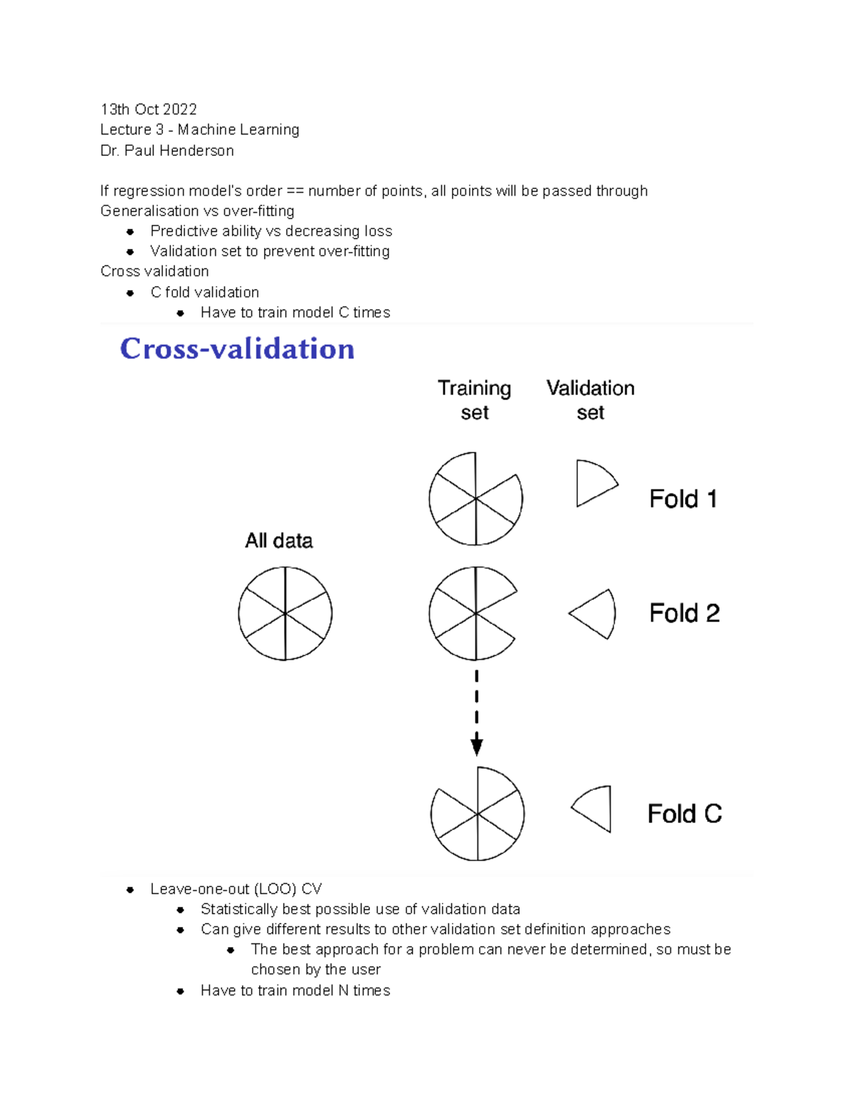 Machine Learning Lecture 3 - 13th Oct 2022 - COMPSCI4061 - Studocu