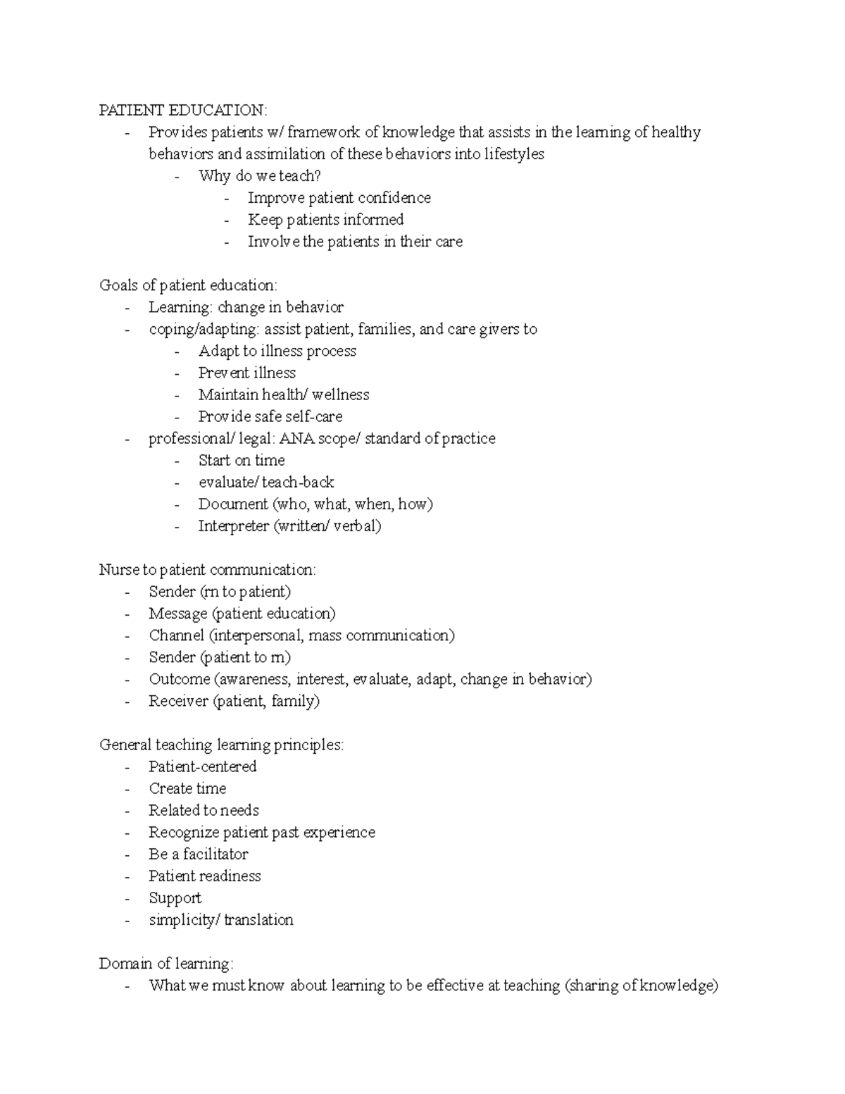 Class 10 Patient education Drug therapy - PATIENT EDUCATION: Provides ...