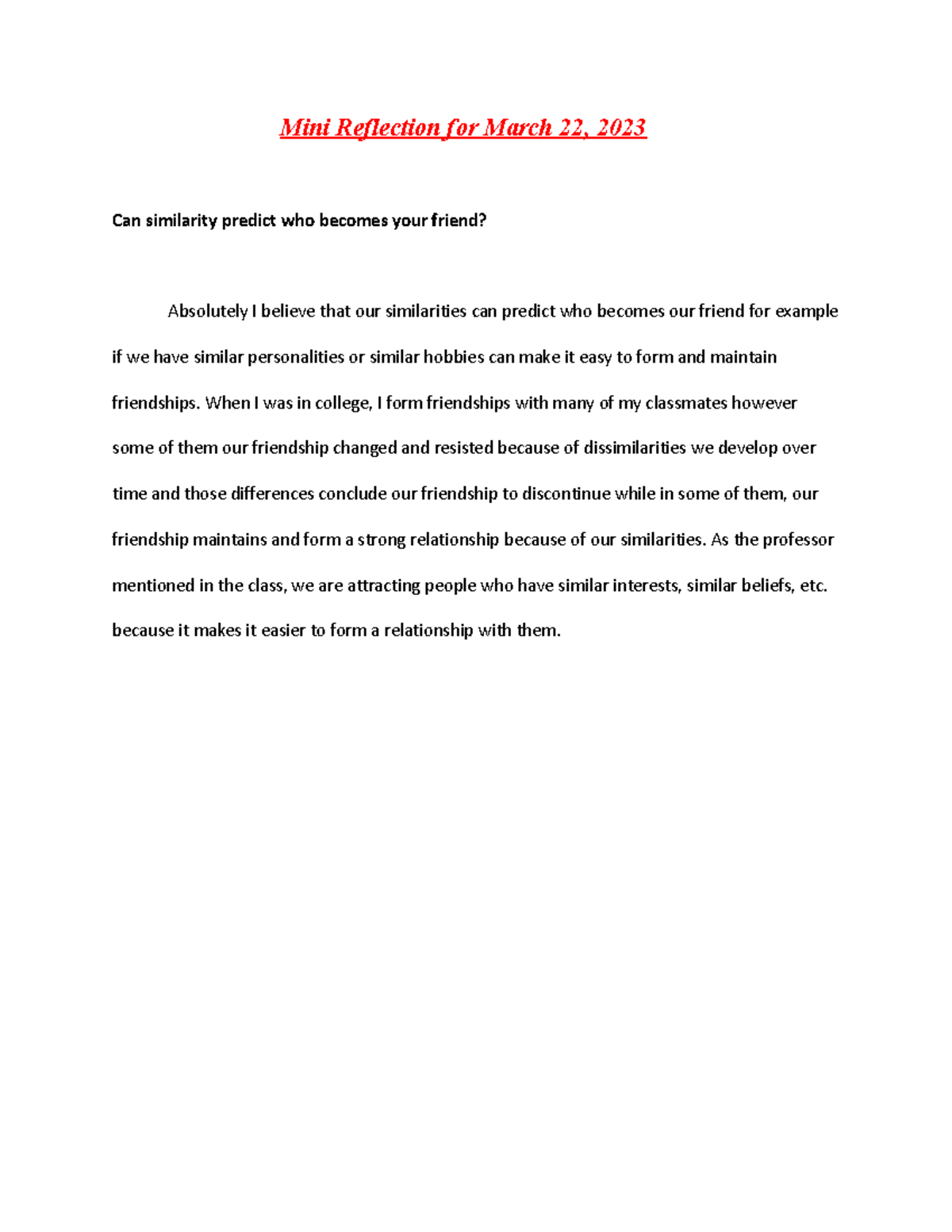 Mini Reflection for March 22 - When I was in college, I form ...