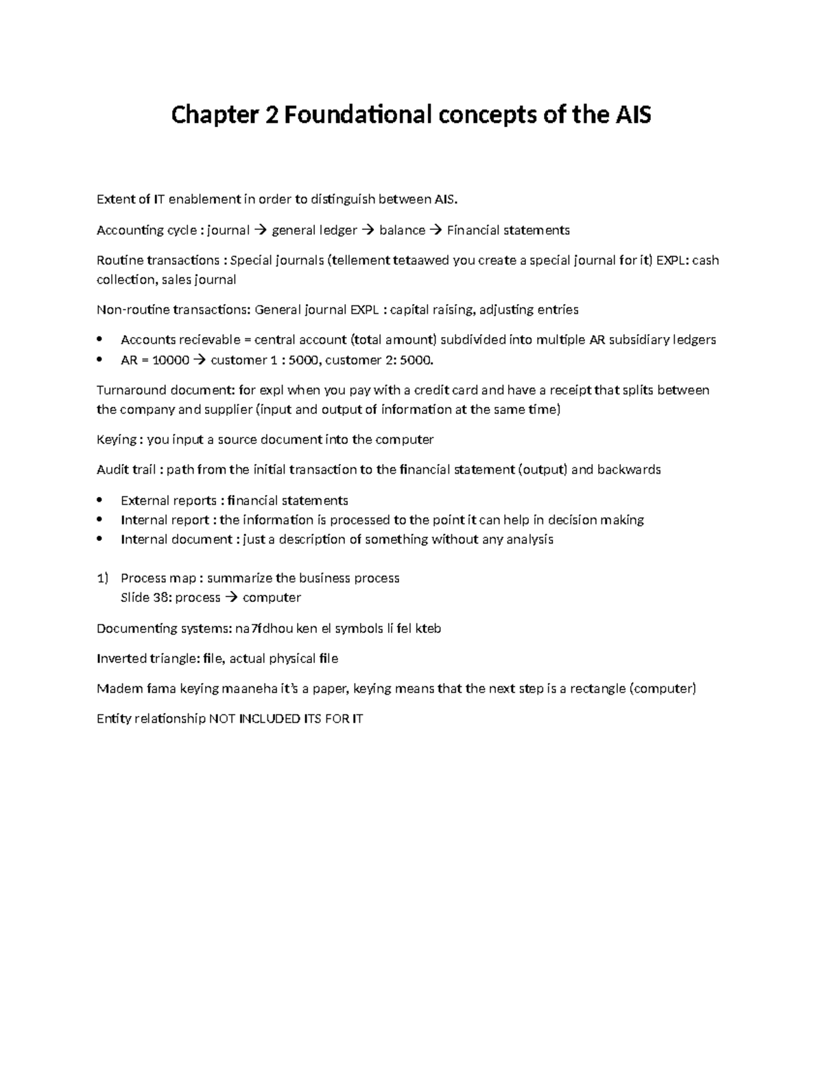 Ais chapter 2 - lecture notes - Chapter 2 Foundational concepts of the ...