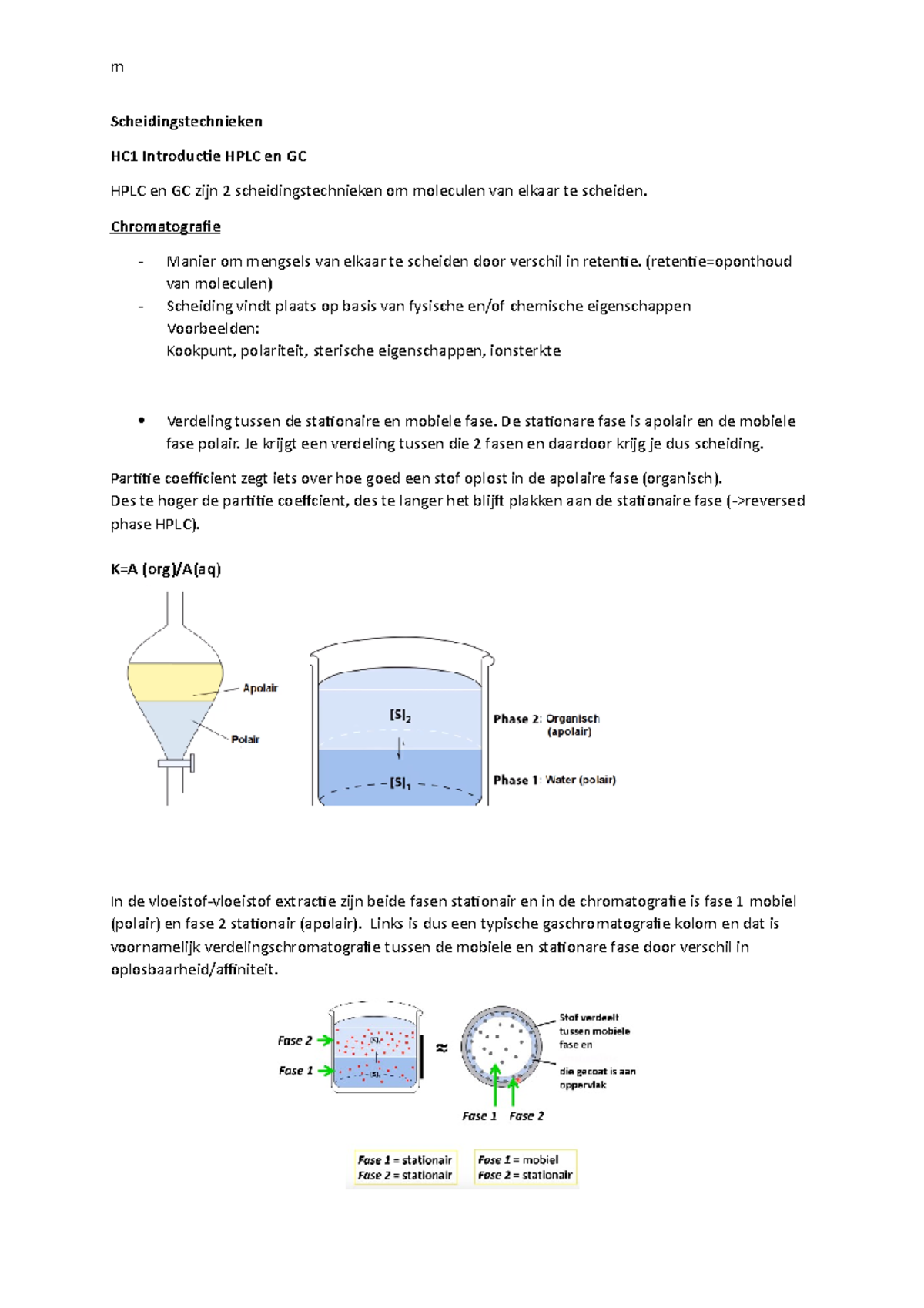 HC1 scheidingstechnieken - Chromatograie - Manier om mengsels van ...