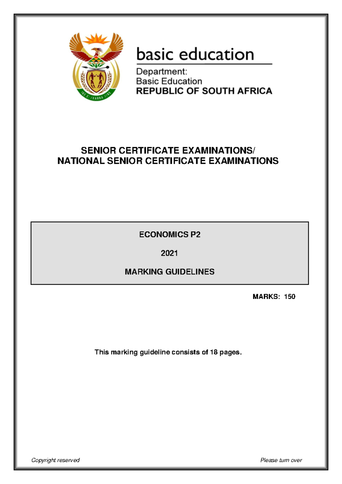 Economics P2 May-June 2021 MG Eng FOR GRADE 12 LEARNERS - RV101 - Unisa ...