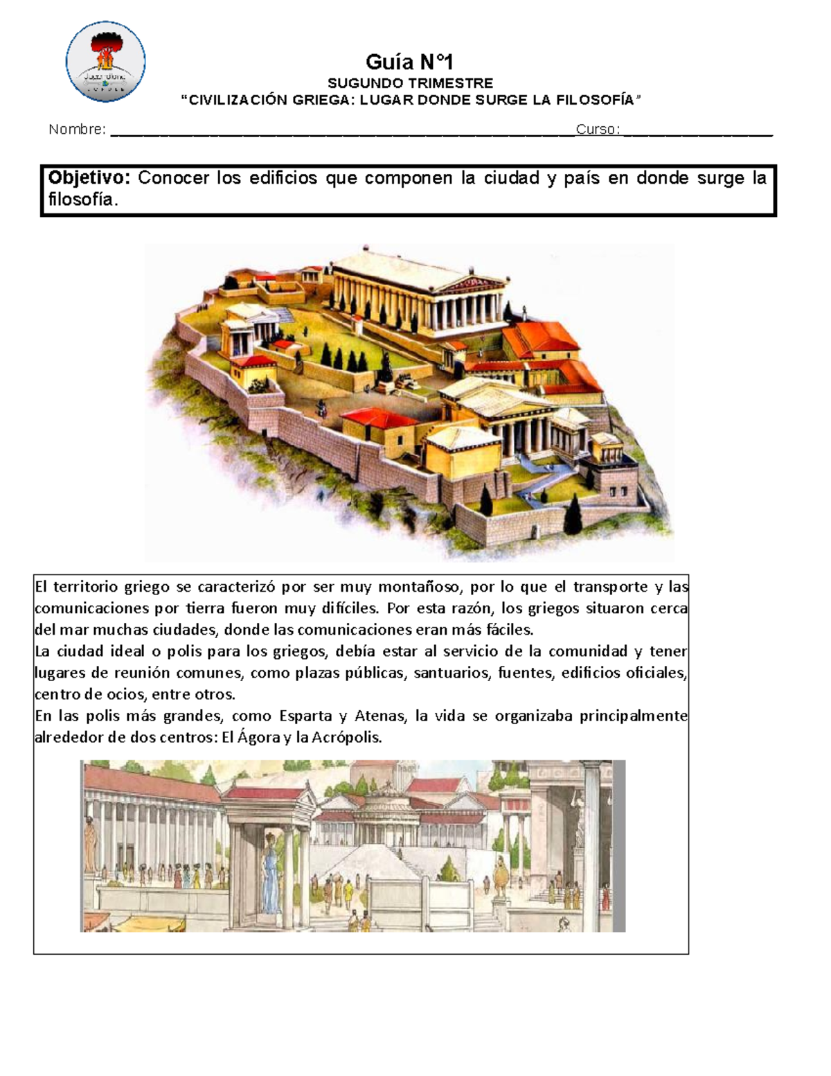 Guía3ºA La polis griega - Guía N° SUGUNDO TRIMESTRE “CIVILIZACIÓN ...