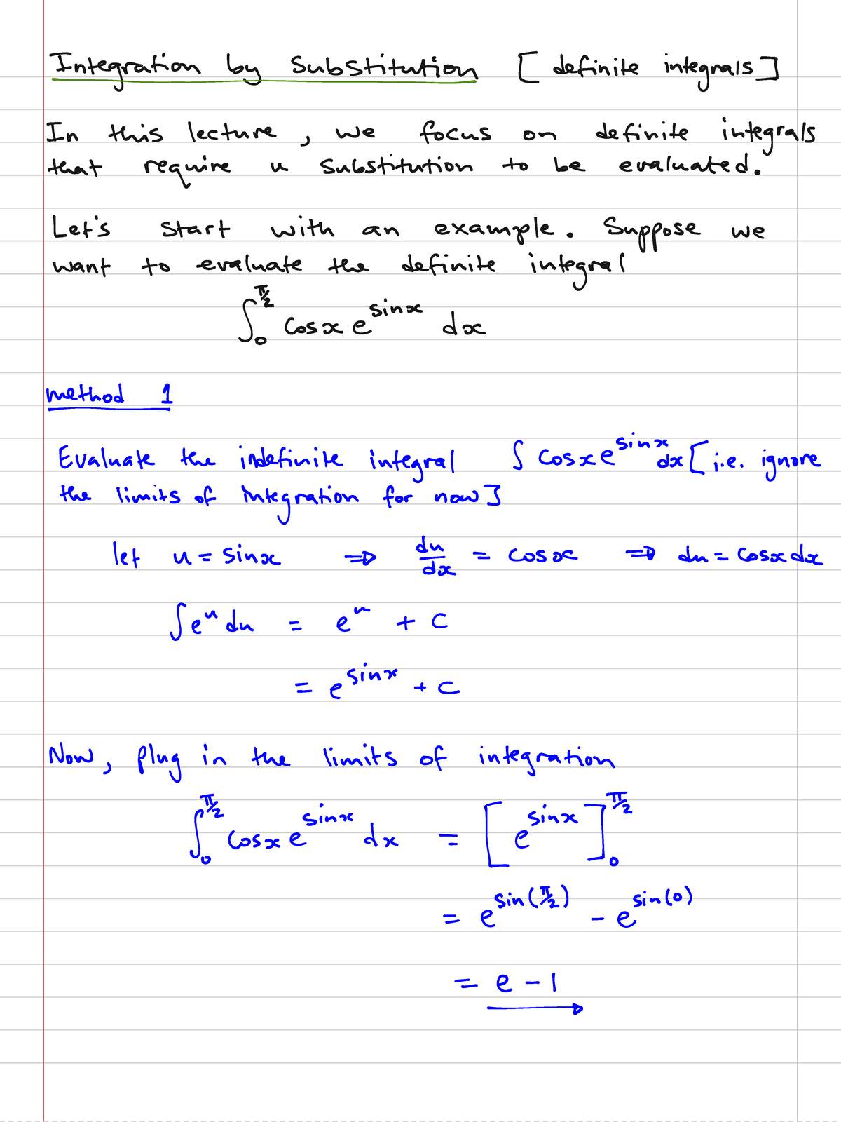 6 - Integration by Substitution Continued - MAM1032S - Studocu