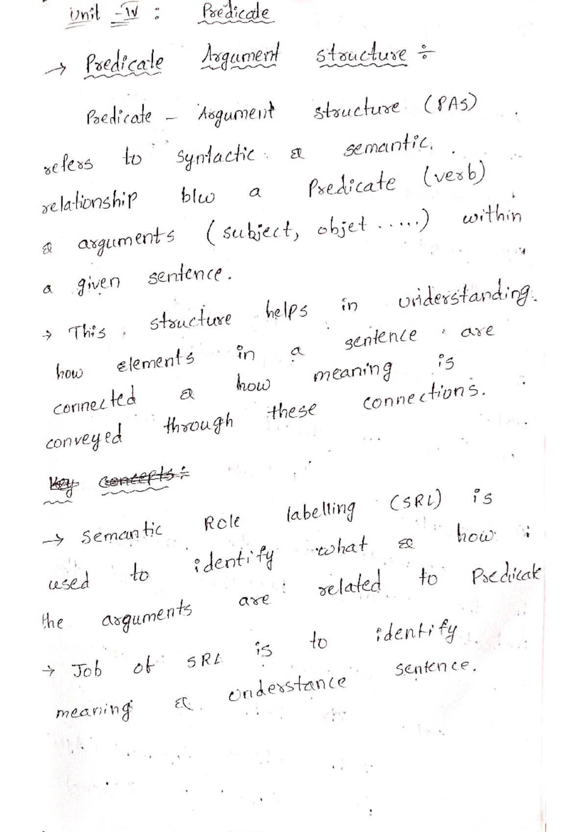 NLP- Unit 4 Notes - unit : Predicate Predicate Argument structure ...