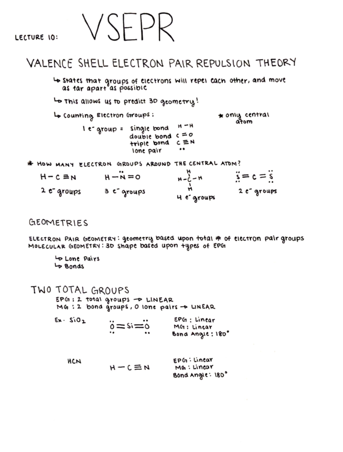 Lecture 10 Vsepr - VSEPR LECTURE 10: VALENCE SHELL ELECTRON PAIR ...