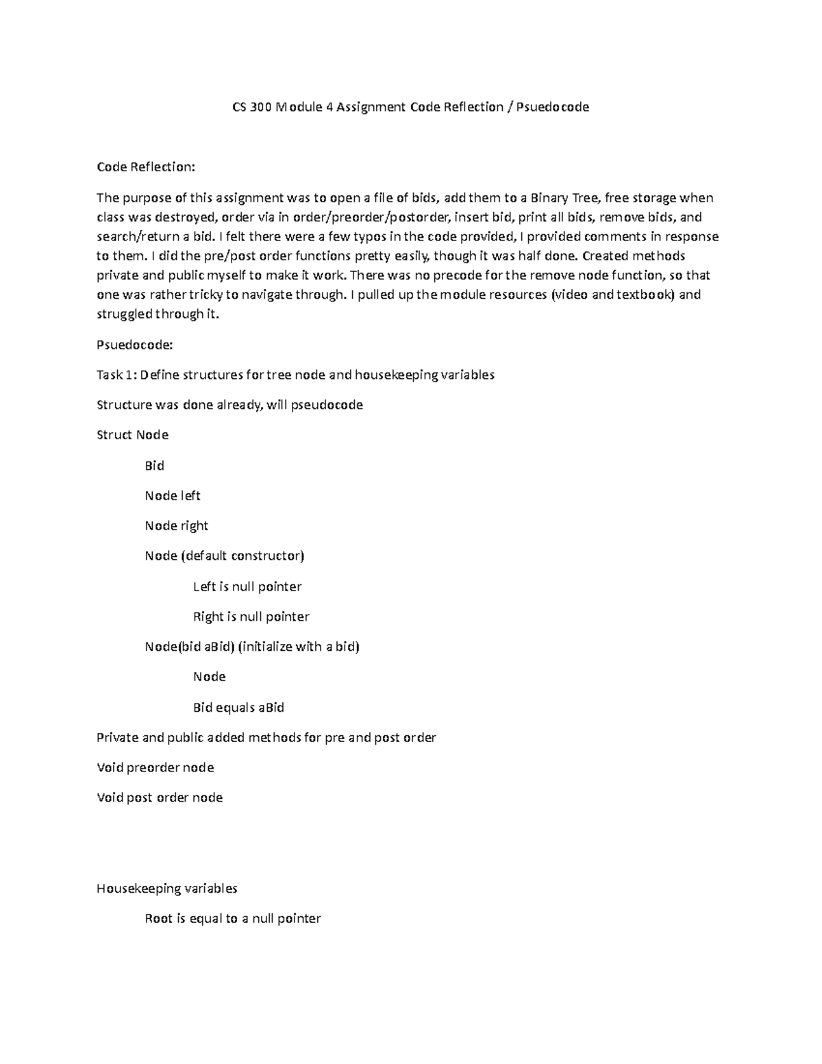 Cs 300 Module 5 Assignment Code Reflection Cs 300 Module 4 Assignment Code Reflection