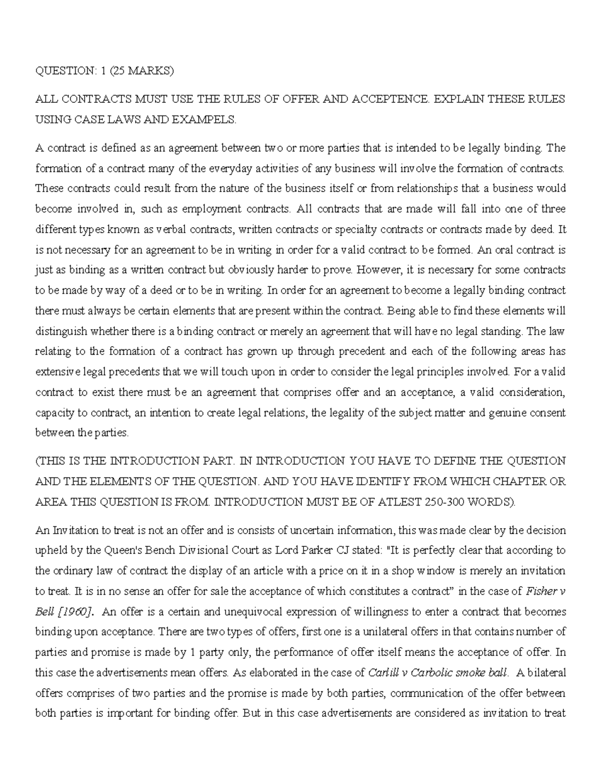 Contract Law Offer Acceptence And Consideration Docx 15 06 33 856