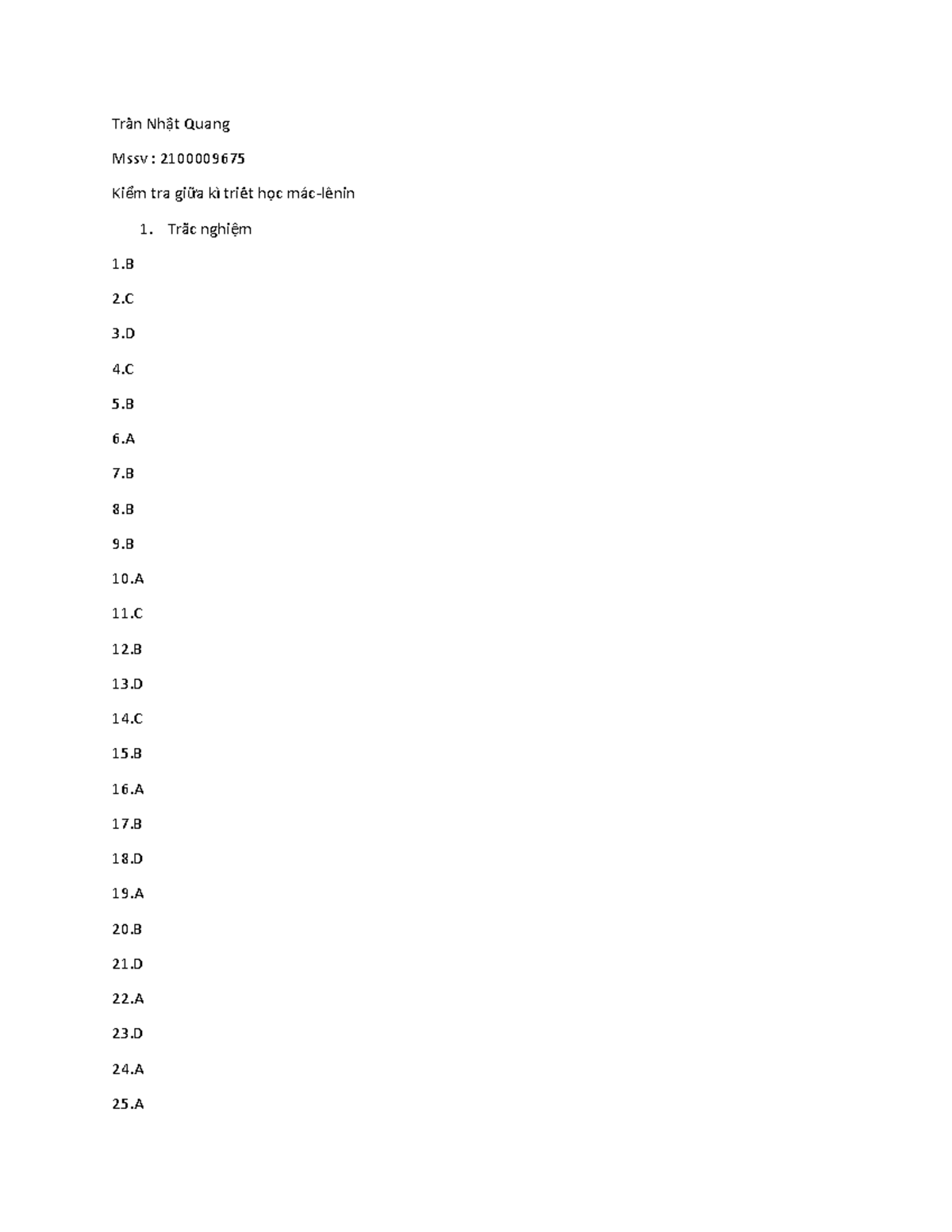 Trần Nhật Quang-2100009675 - Trầần Nh t Quangậ Mssv : 2100009675 Ki m tra gi a kì triếết h c ...