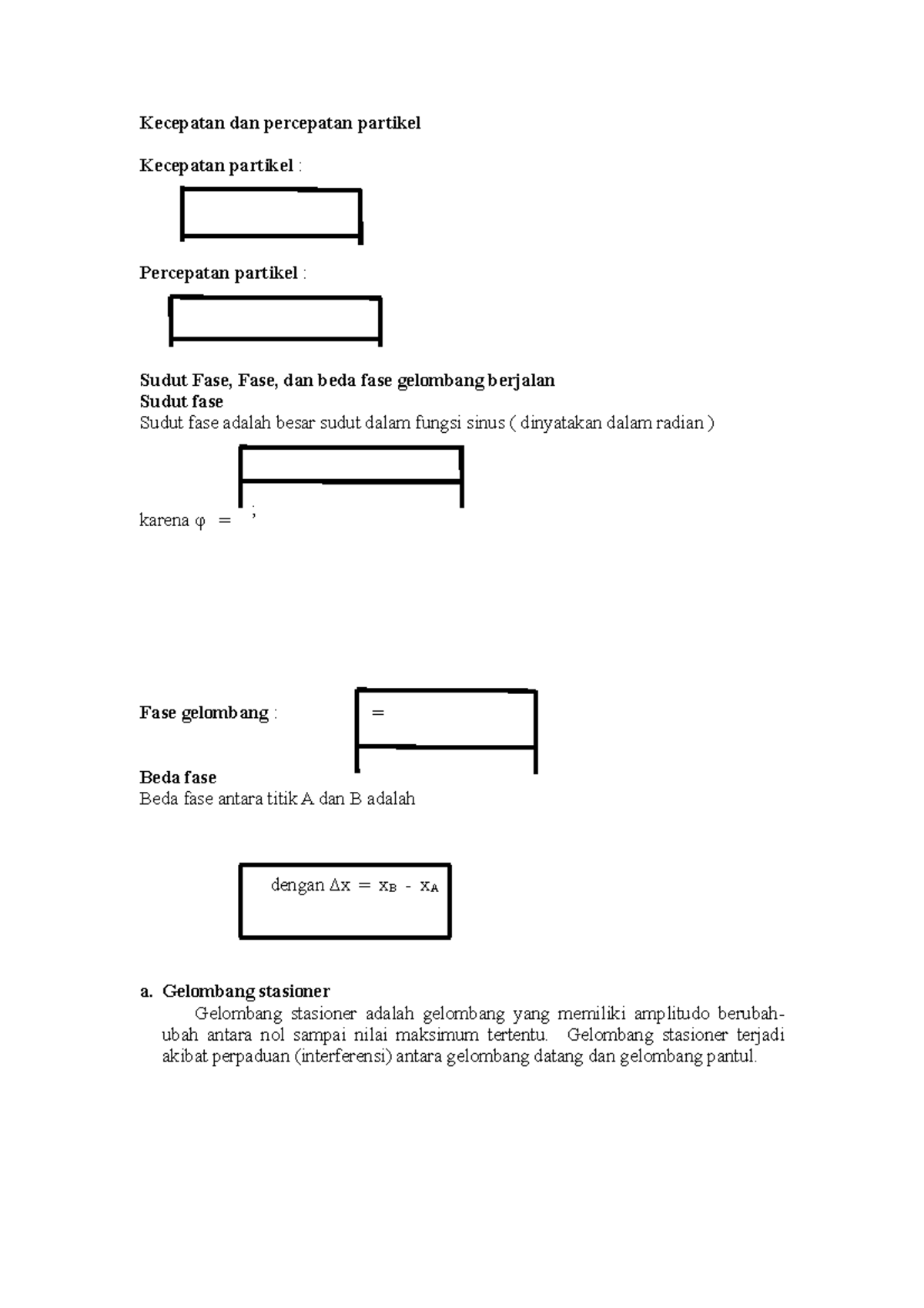 Kecepatan dan percepatan partikel - Kecepatan dan percepatan partikel ...