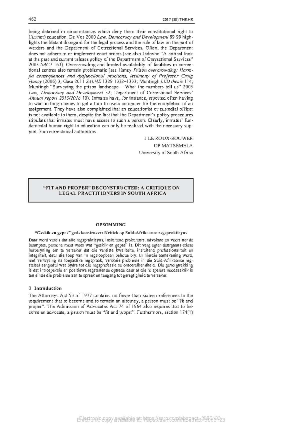 SSRN-id3085123 - Article about what a" fit and proper" person is - 462 ...