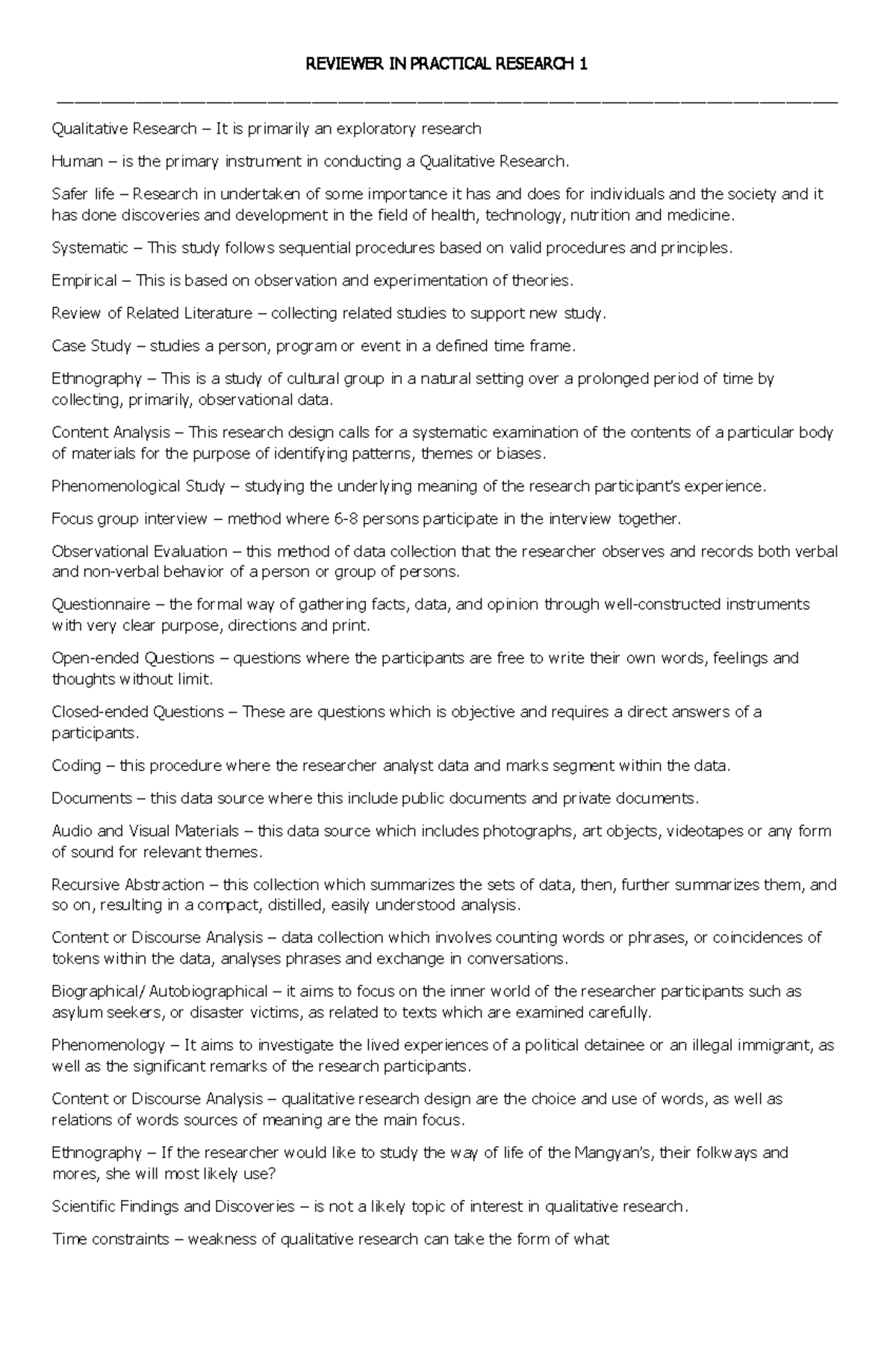 414791557-Research-Reviewer - REVIEWER IN PRACTICAL RESEARCH 1 - Studocu