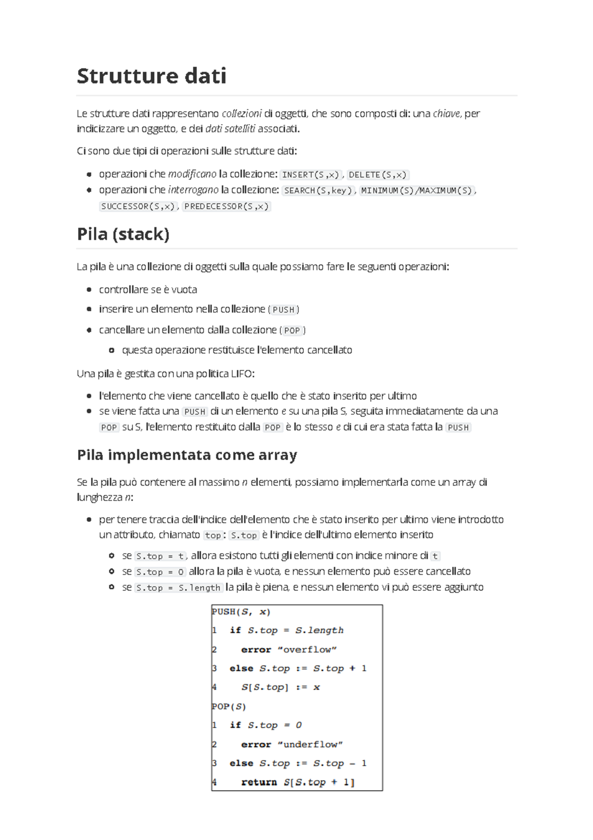 11 - Strutture dati - Appunti 11 - Strutture dati Le strutture dati rappresentano collezioni di ...