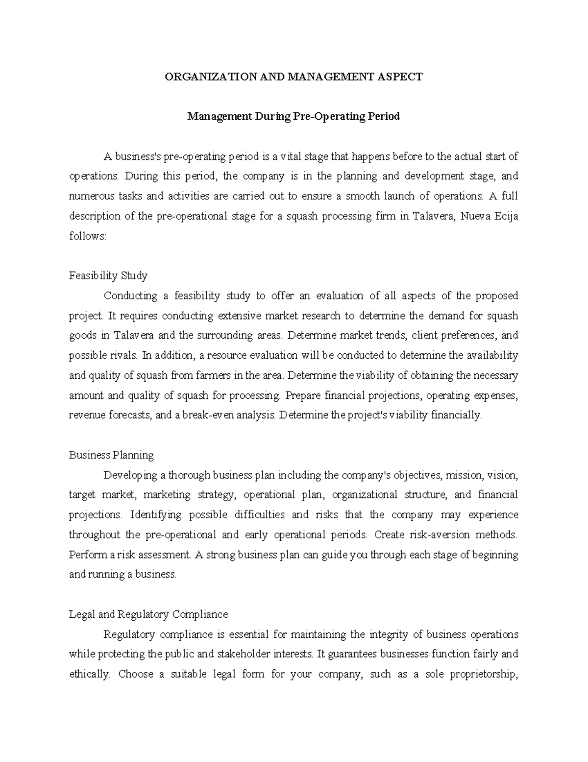 Organization AND Management Aspect - ORGANIZATION AND MANAGEMENT ASPECT ...