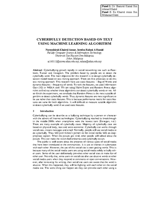 Cyber Bullying - Script - Advanced Computer and Information Security ...