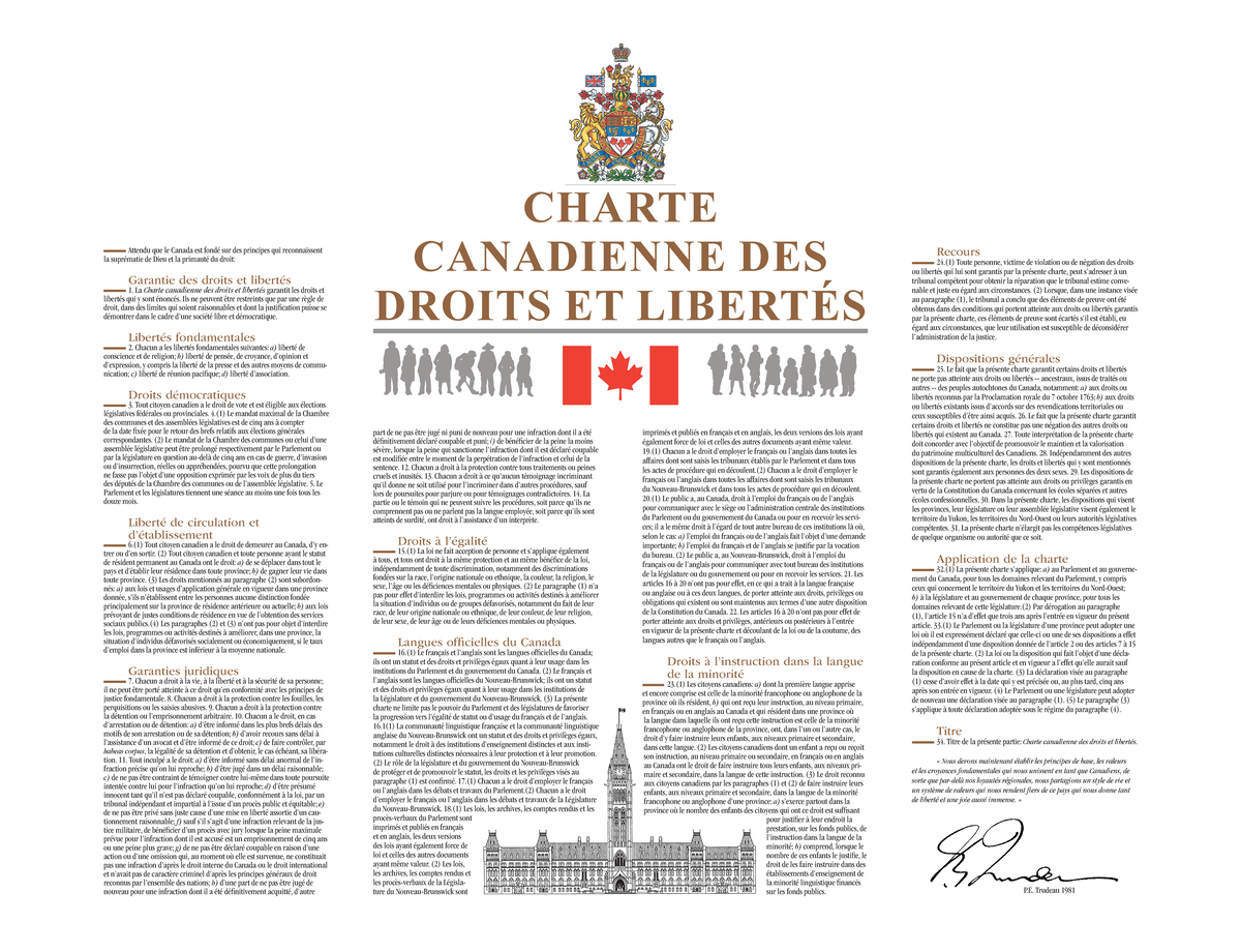 Canadian Charter of Rights Poster HR - Attendu que le Canada est fondé ...