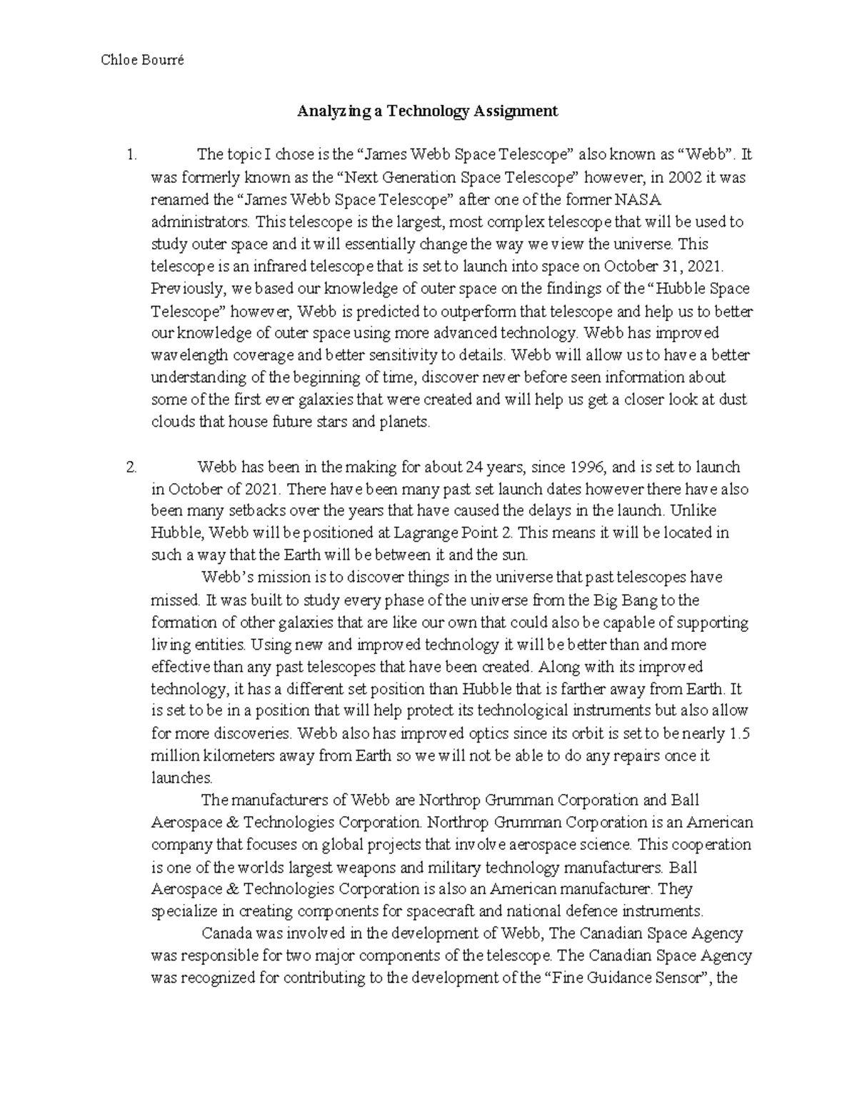 Analyzing a Technology Assignment - Earth 358 - UWaterloo - Studocu