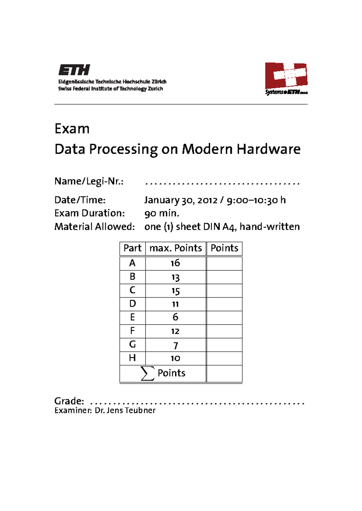 DPMH - Musterklausur - 2012 - Exam Data Processing on Modern Hardware ...