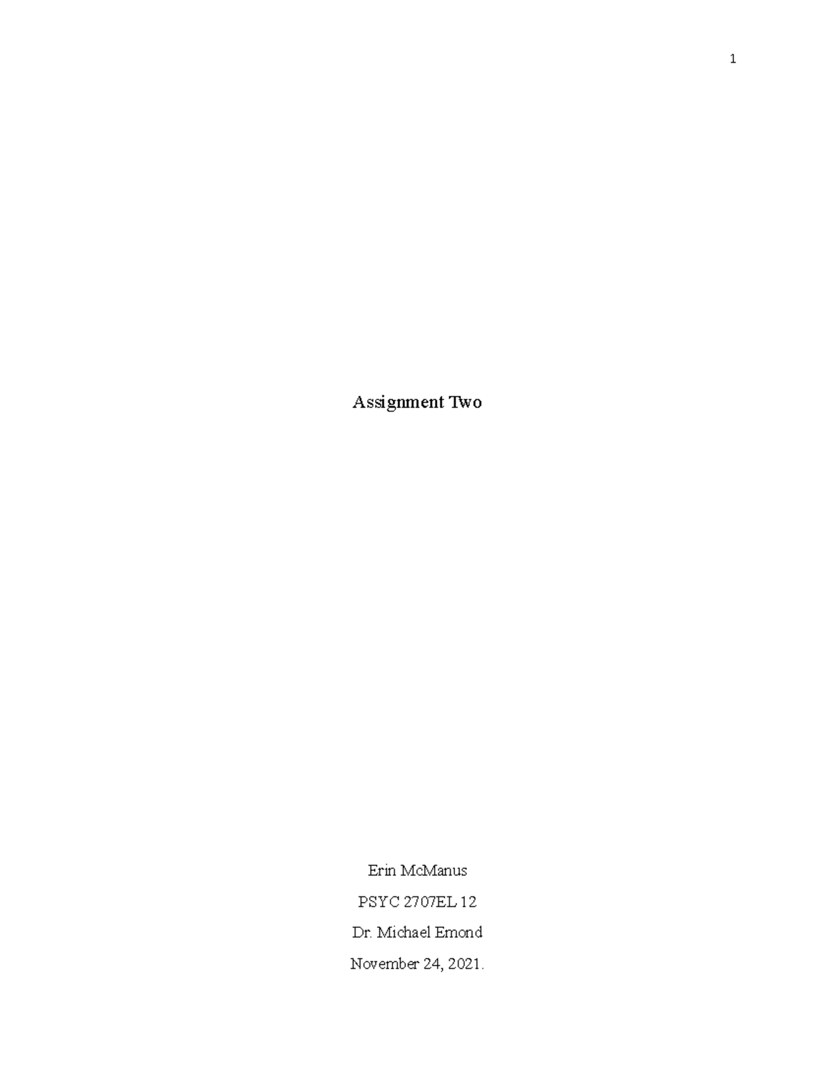 Motivation Assignment 2 - PSYC-2707EG - Laurentian - Studocu