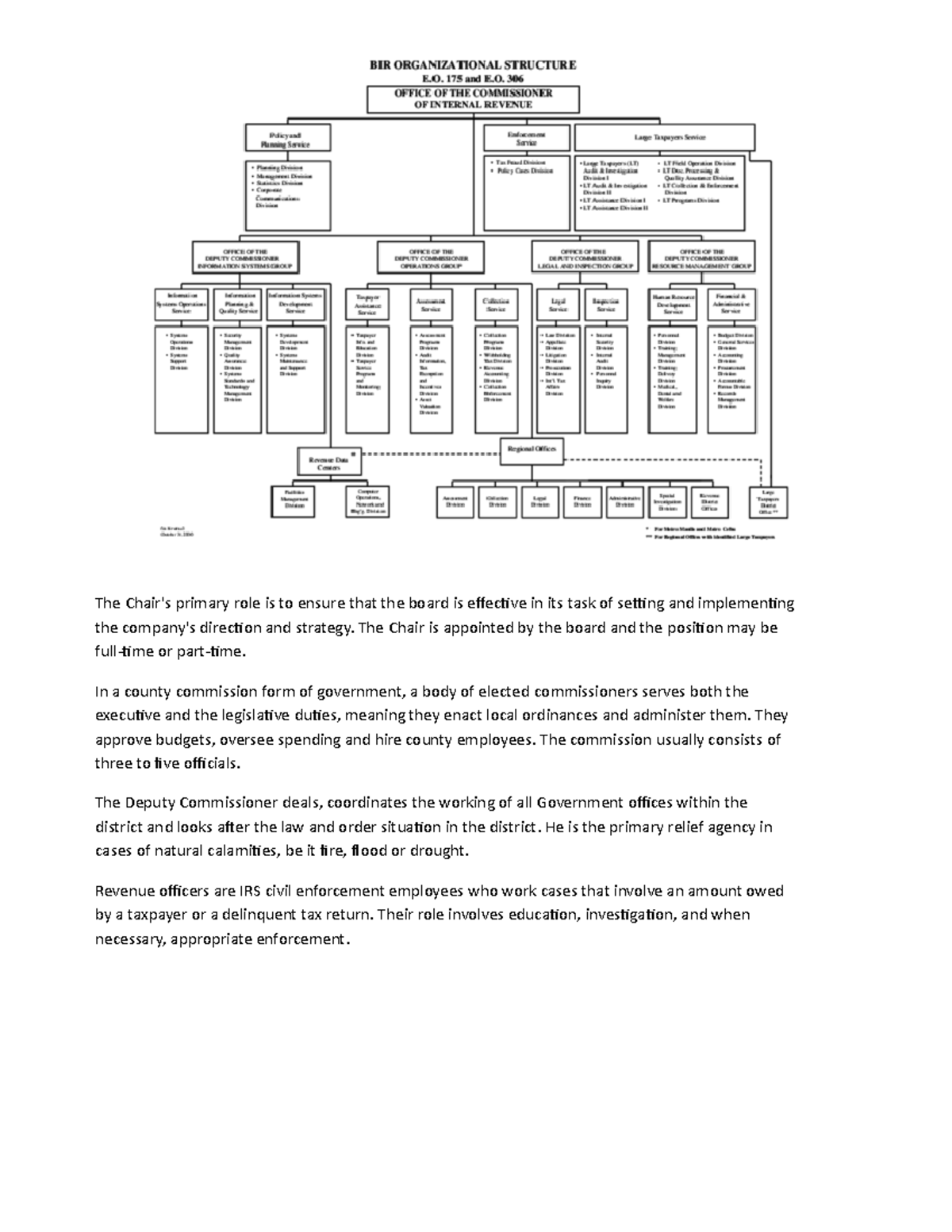 Bir - activity - The Chair's primary role is to ensure that the board ...
