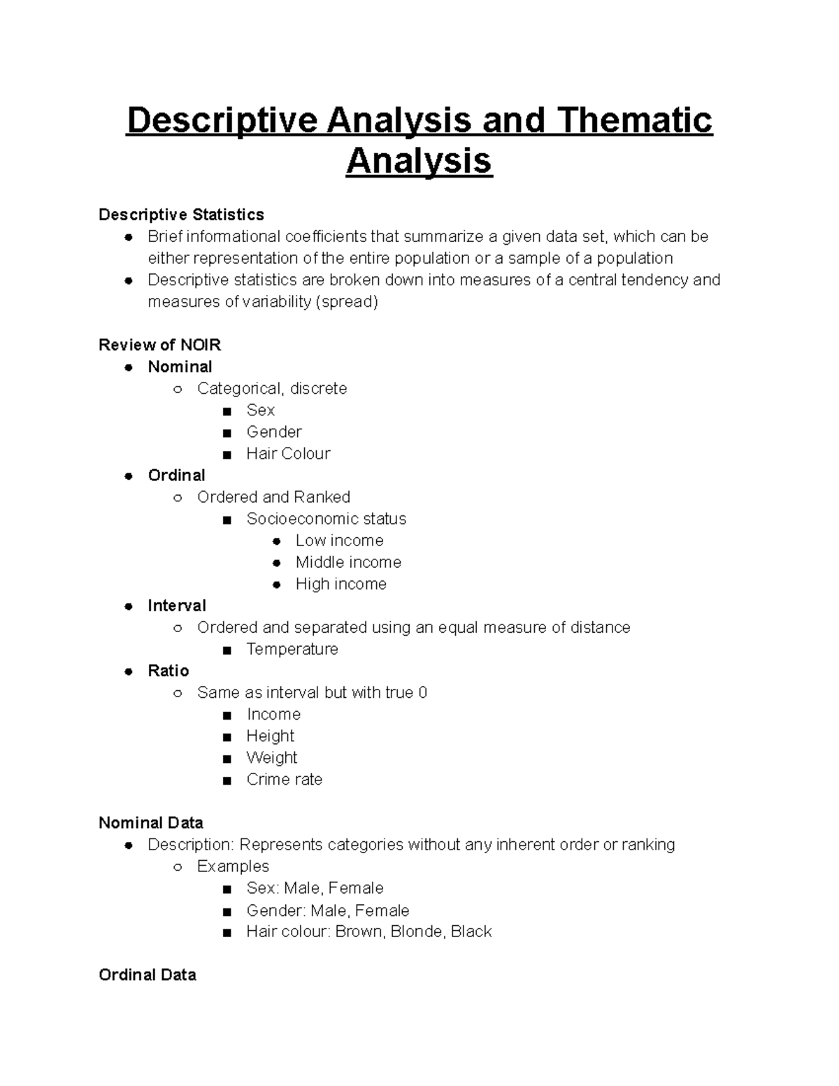 Wk 7 - Descriptive Analysis and Thematic Analysis - Descriptive ...