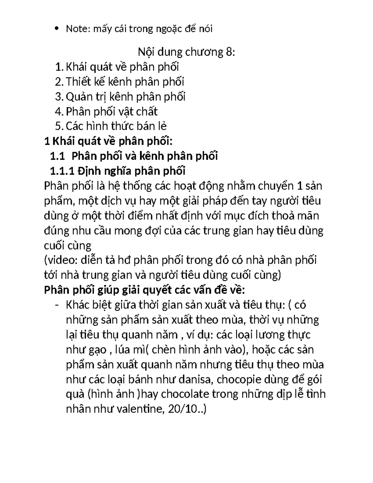 Ngly mar - chiến lược phân phối - Nội dung chương 8: Khái quát về phân ...