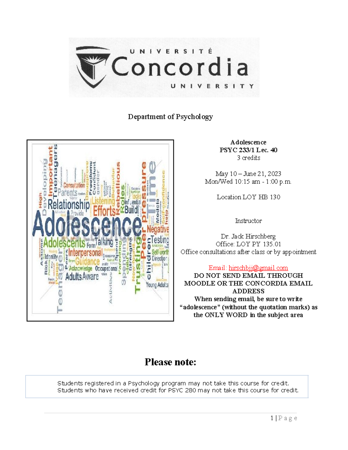 Course outline - Summary Developmental Psychology - Department of ...