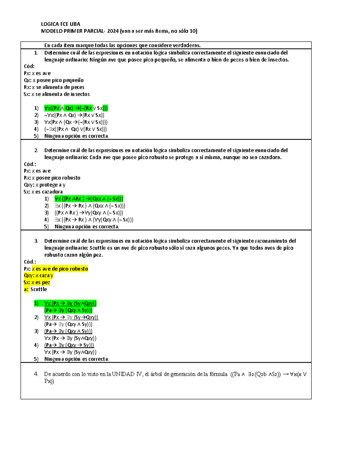 2024 Modelo Primer Parcial Logica FCE UBA - LOGICA FCE UBA MODELO ...