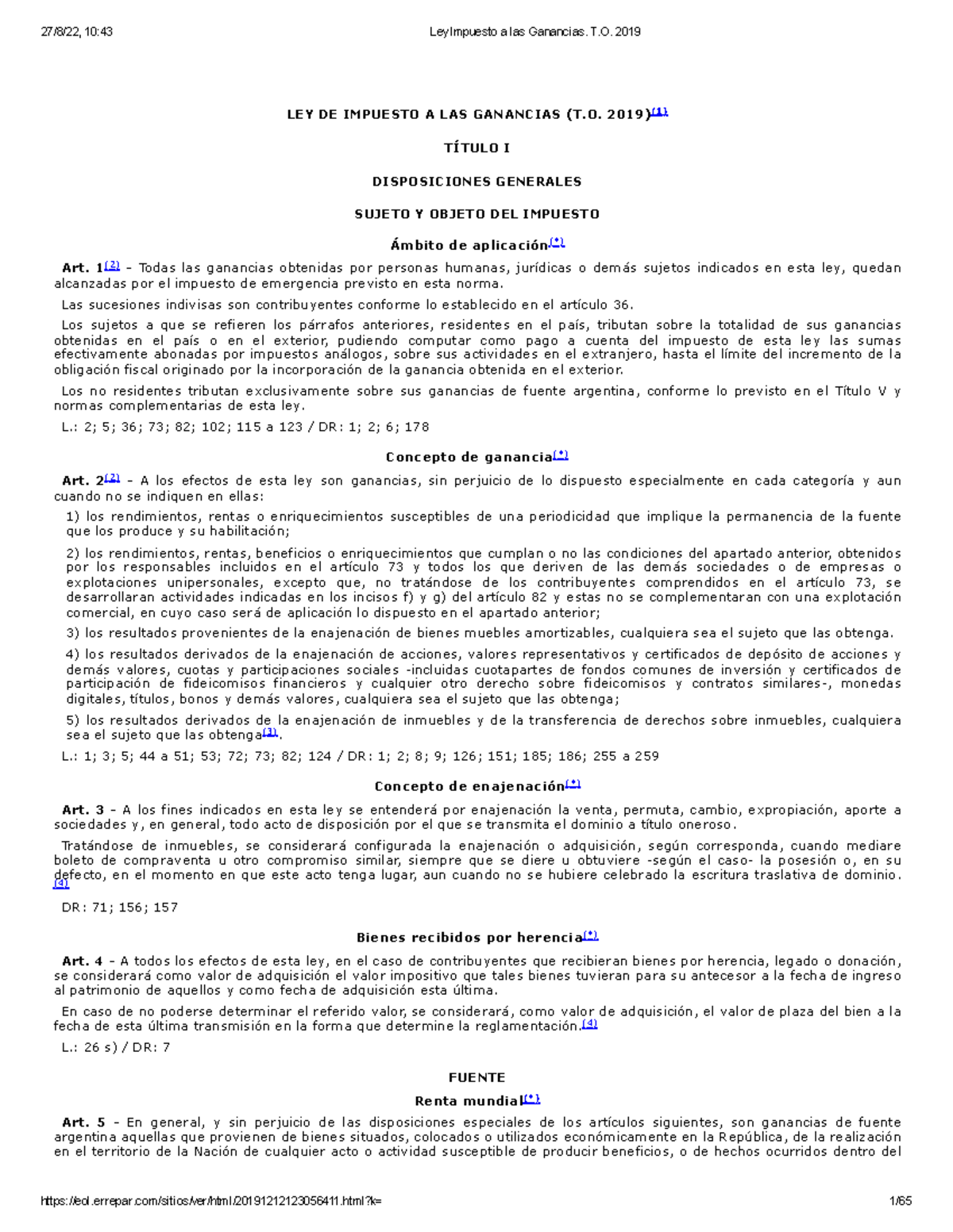 Ley Impuesto A Las Ganancias To 2019 Ley De Impuesto A Las 1375