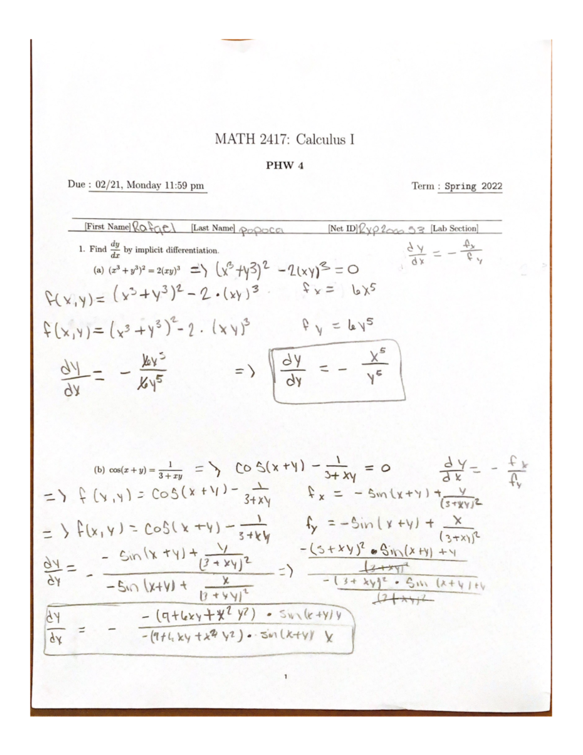 PHW4 - homework - MATH 2417 - Studocu
