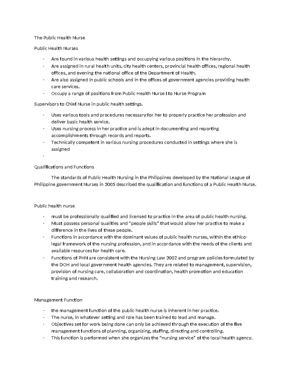 The Public Health Nurse Notes - The Public Health Nurse Public Health ...