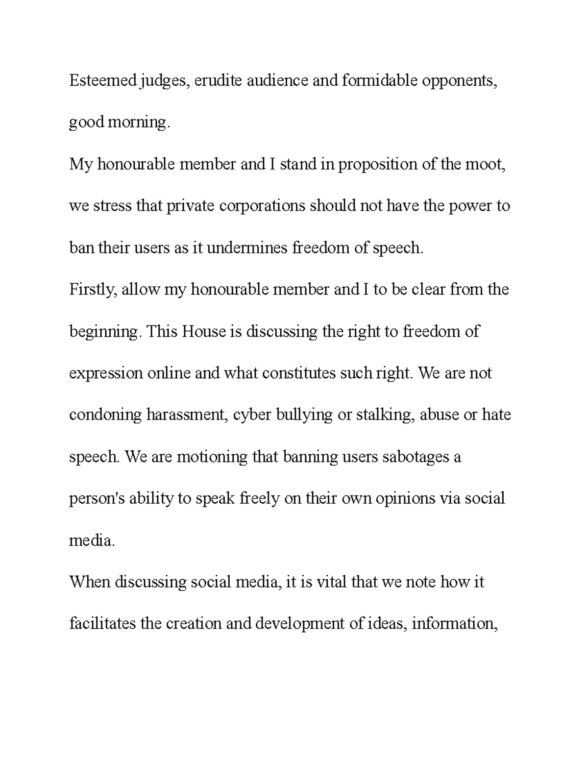 Debate 2023 - Esteemed judges, erudite audience and formidable ...