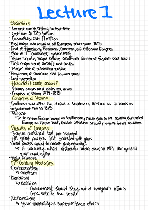 Lecture 6 - World War 1 Notes Dr. Michael Epple CRN 85272 - WOH 4240 ...