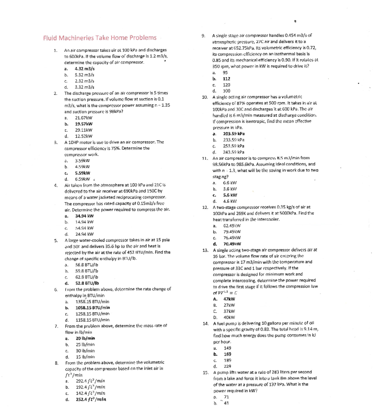Fluid Machinery Sample Prob part 2 - Forensic Science - Studocu