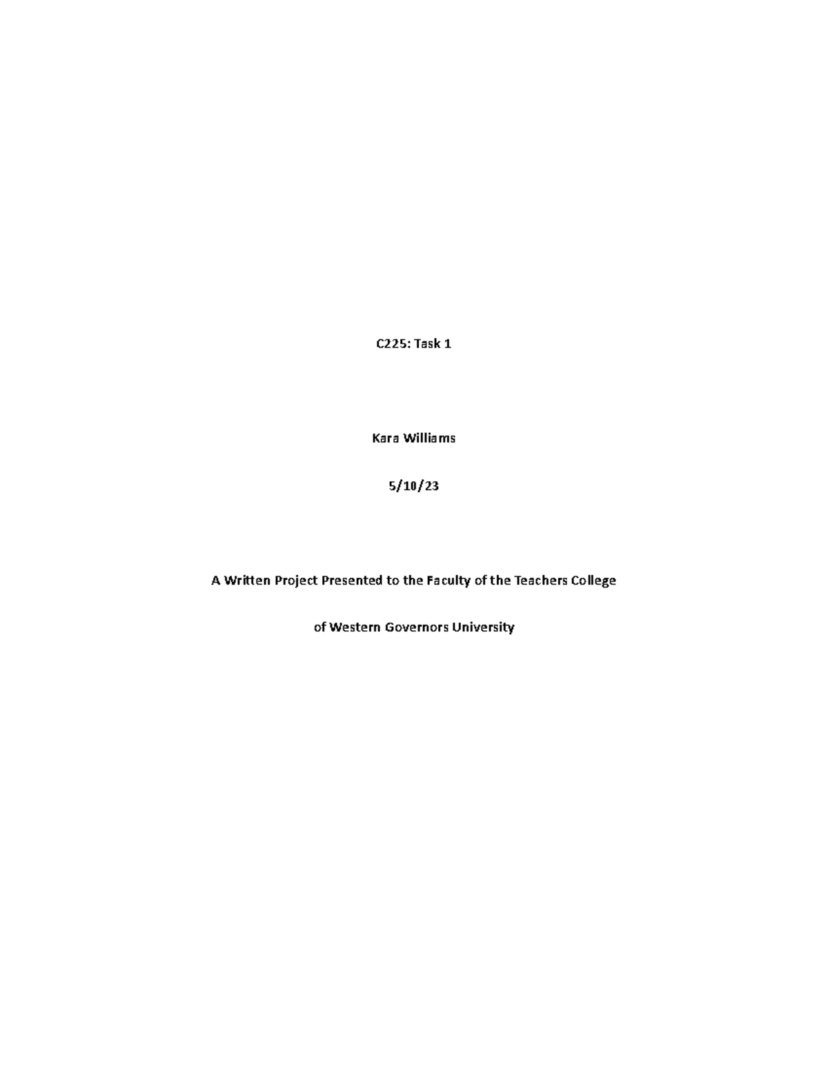 Research Questions and Literature Review - C225 Task 1 Annotated ...