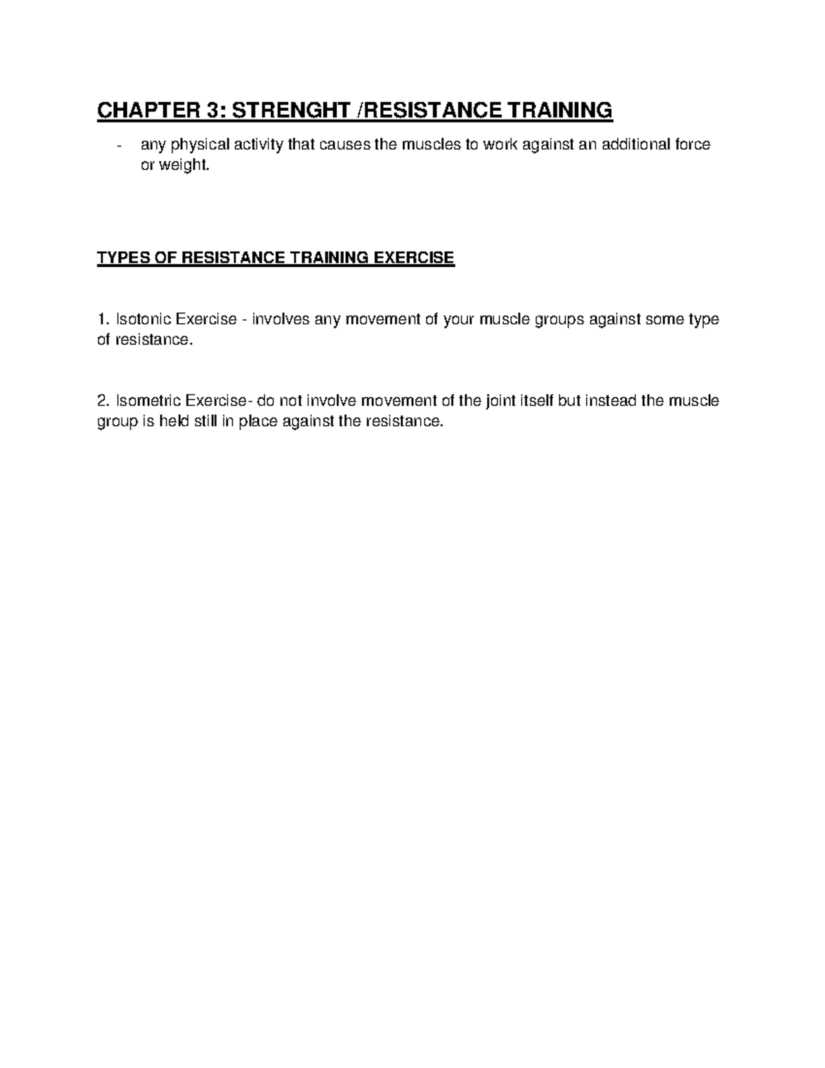 Chapter 3 - Chapter 5 - Lecture notes 3,4 AND 5 - Physical Activities ...