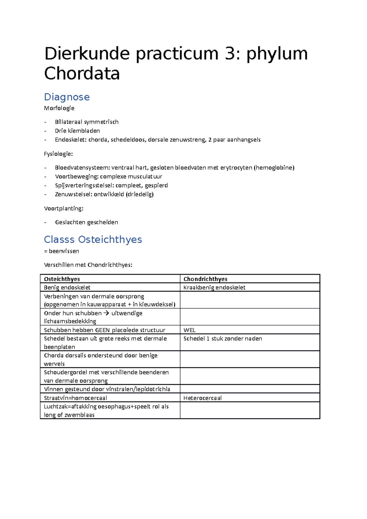 Dierkunde practicum 3 - , druk en waterstroom) Membraan: onder ...