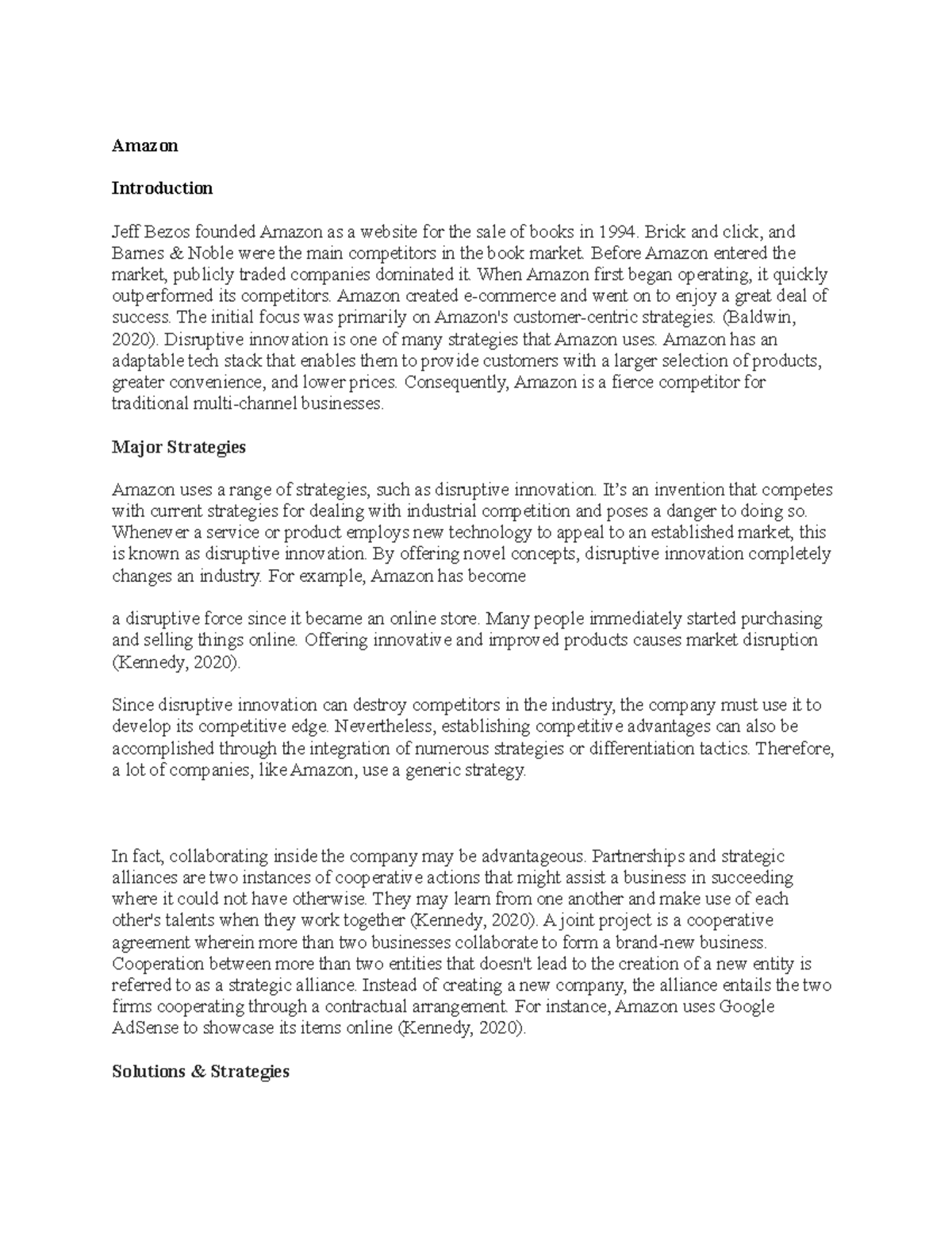 Assignment week 6- Strategic - Amazon Introduction Jeff Bezos founded ...