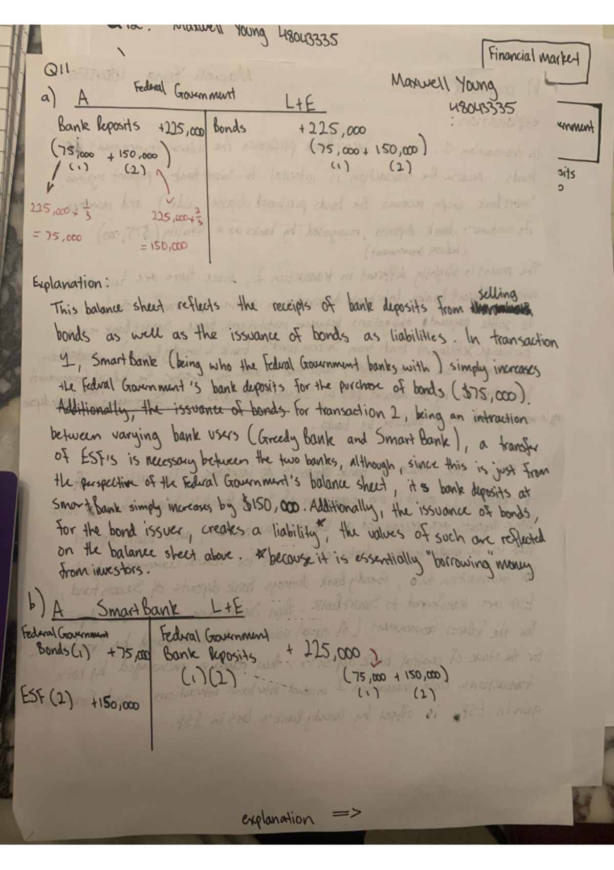 ECON3210 Q11a - Notes for take home assignment - young Financial market ...
