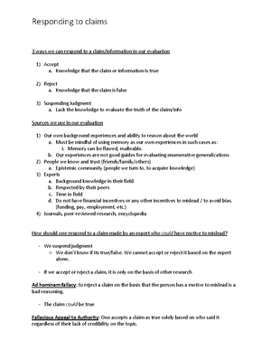 Class 9 - Compound claims: A claim made up of 2 or more claims, that ...