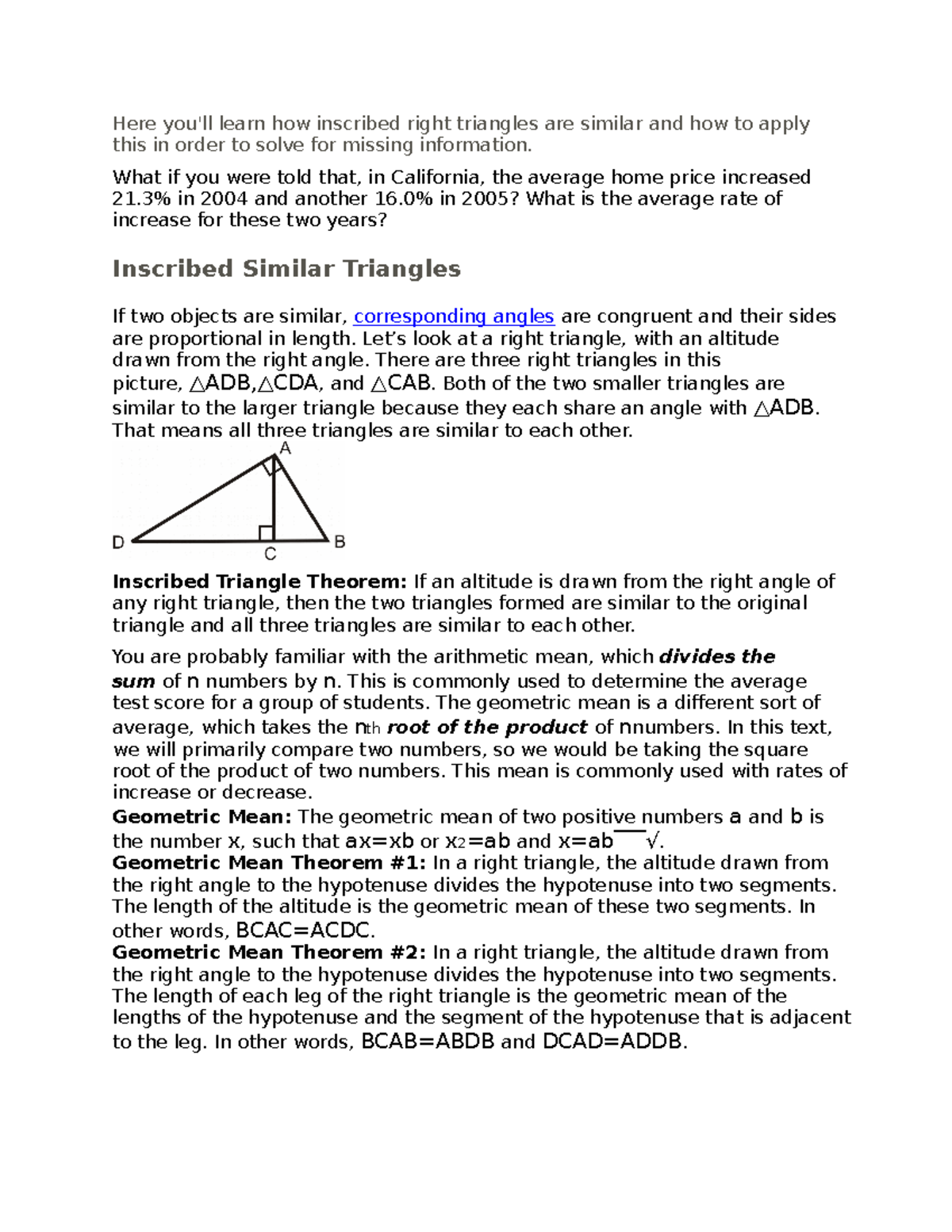 Math part 4 - Notes - Here you'll learn how inscribed right triangles ...