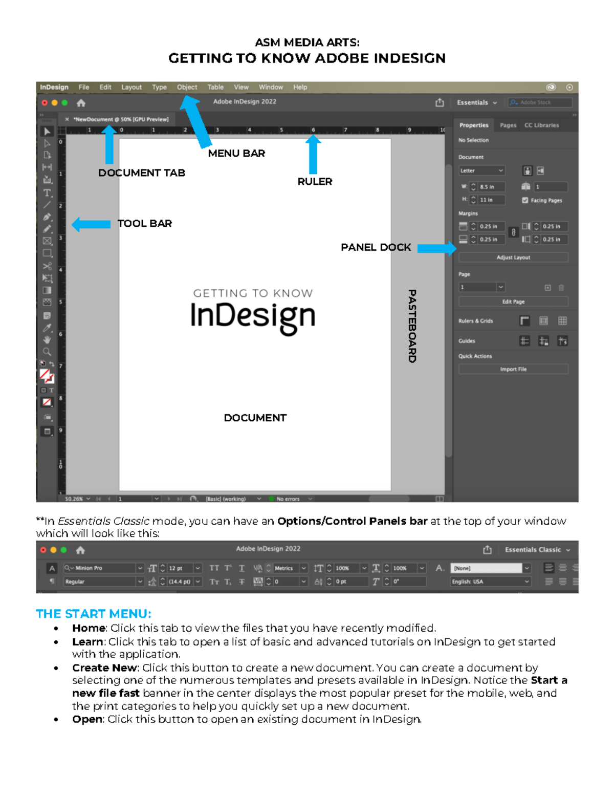 Introduction to In Design - ASM MEDIA ARTS: GETTING TO KNOW ADOBE ...