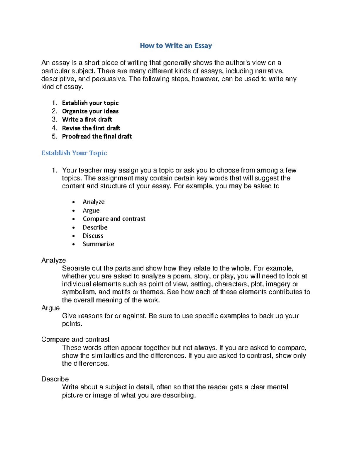 How To Write an Essay-4 - Steps to writing essays - How to Write an ...