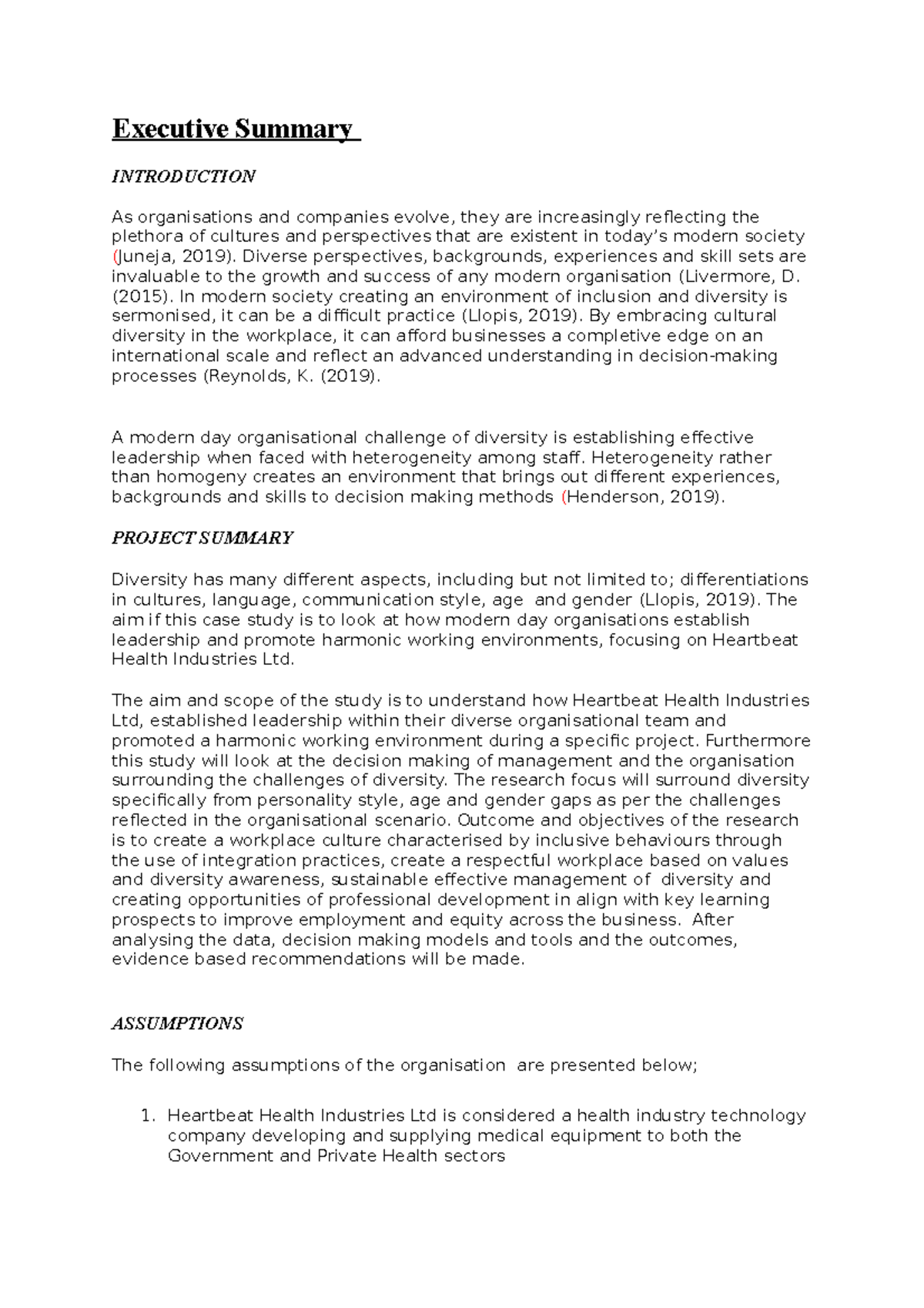 Executive Summary MGT602 - Executive Summary INTRODUCTION As ...