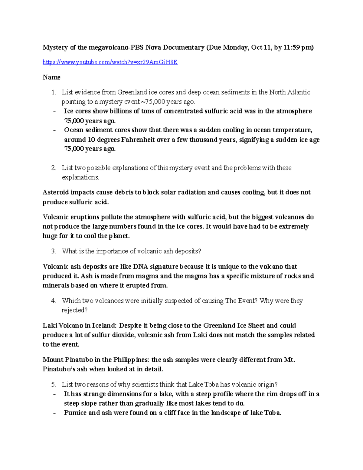 Mystery of the megavolcano - ENVS2240 F21 - Mystery of the megavolcano ...