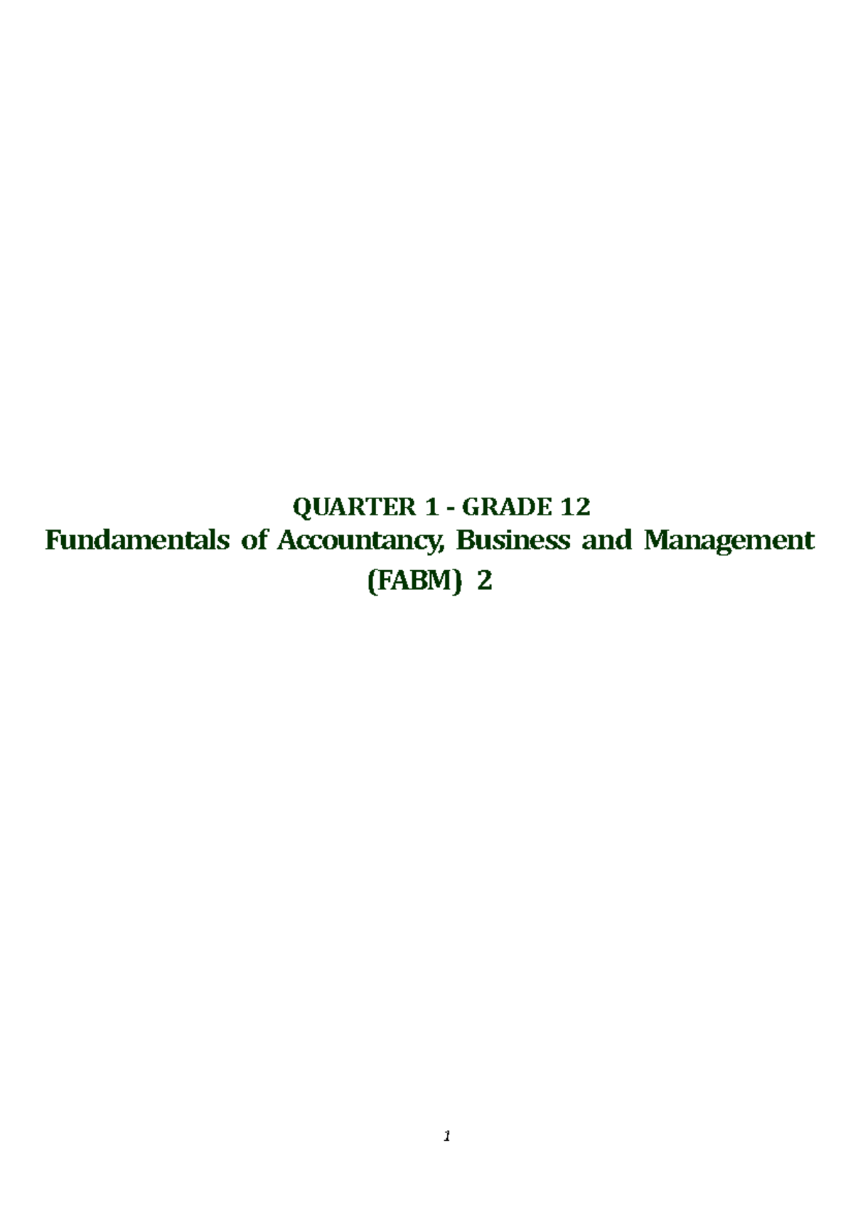 1 -FABM2- Pivot-WORD Latest - QUARTER 1 - GRADE 12 Fundamentals of ...