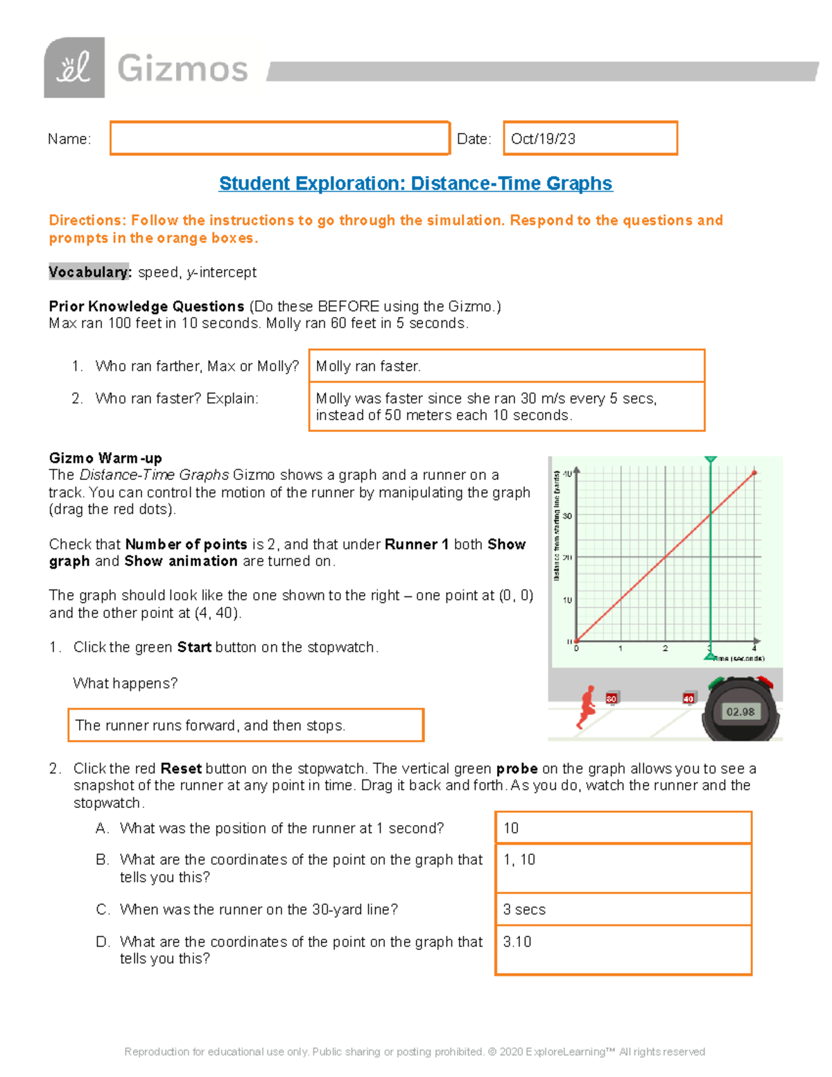 Graphs and Runner Motion - Studocu