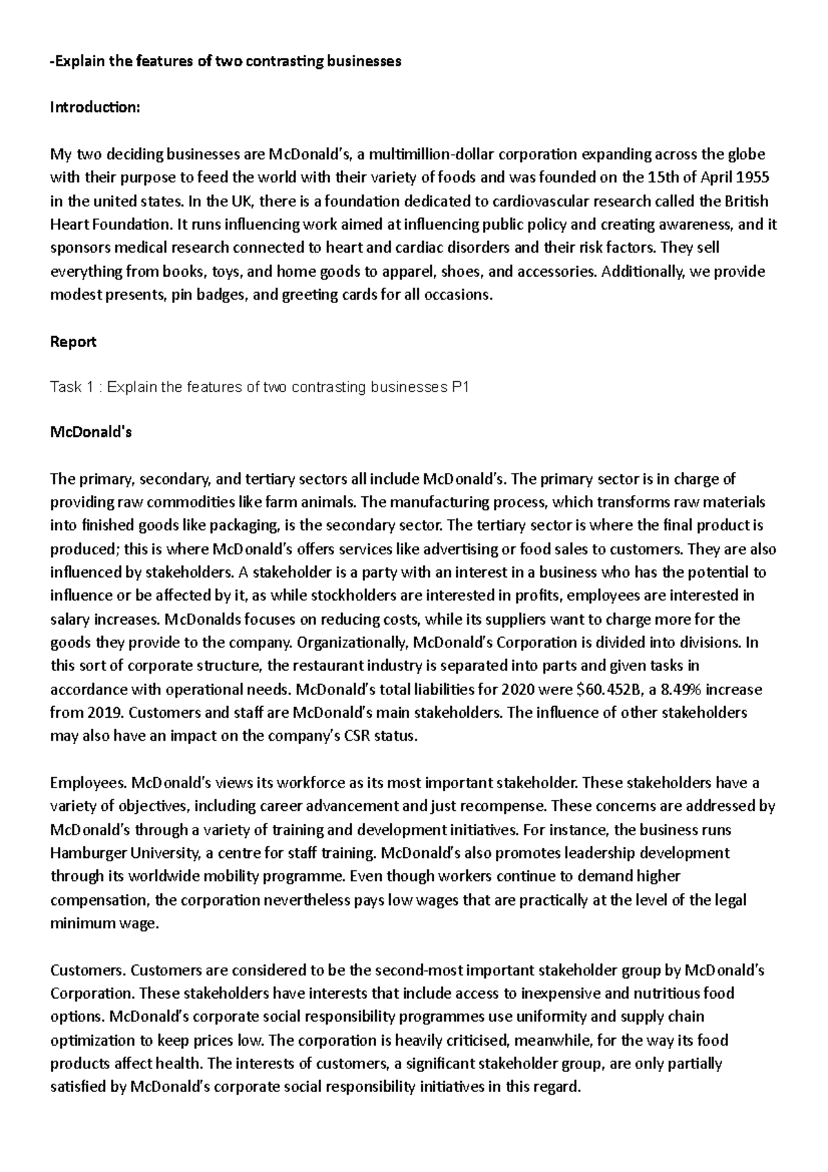 Untitled document - unit 1 -Explain the features of two contrasting ...
