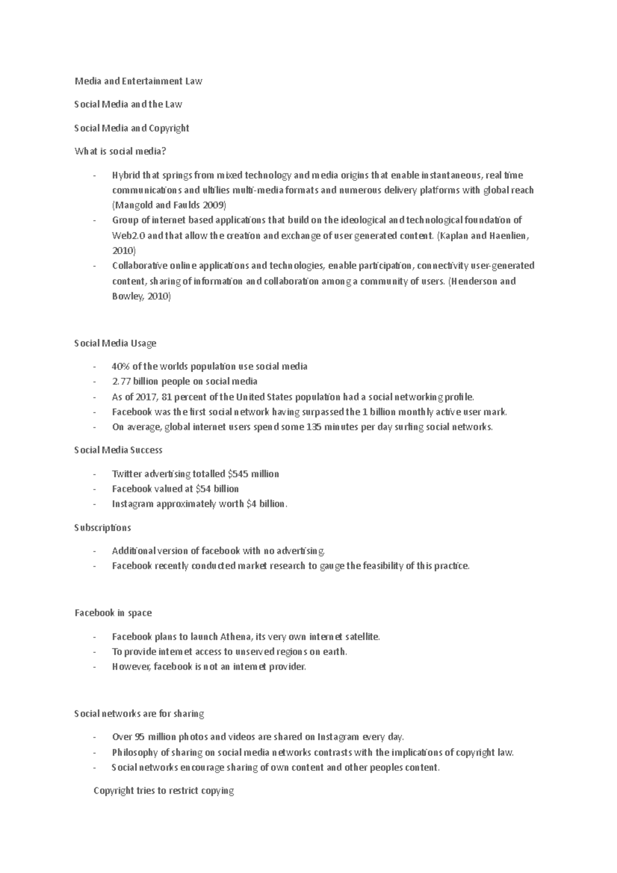 Lecture 4 - Social Media and the Law - Media and Entertainment Law ...